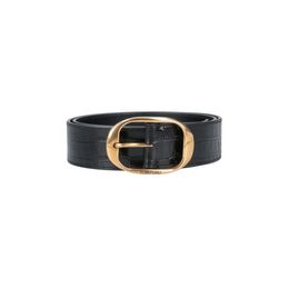 Tom Ford G&uuml;rtel - Crocodile-Embossed Calf Leather Belt With Gold-Ton - Gr. 100 - in Schwarz - f&uuml;r Damen