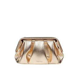 Themoir&egrave; Clutches - Structured Metallic Gold Vegan Leather Handbag - Gr. unisize - in Beige - f&uuml;r Damen