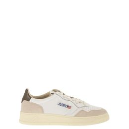 Autry Low-Top Sneaker - Medalist Low - Leather And Suede Sneakers - Gr. 45 (EU) - in Beige - f&uuml;r Damen
