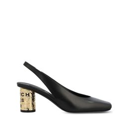 Givenchy Hohe Schuhe - Slingback Pumps With Cylindrical Gold Heel - Gr. 37 (EU) - in Schwarz - f&uuml;r Damen
