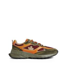 Dsquared2 Low-Top Sneaker - Multicolored Sneakers With Olive Suede - Gr. 41 (EU) - in Grau - f&uuml;r Damen