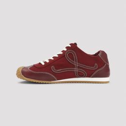 Loewe Low-Top Sneaker - Red Leather Low-Top Sneakers With Decorative Stitc - Gr. 37 (EU) - in Schwarz - f&uuml;r Damen