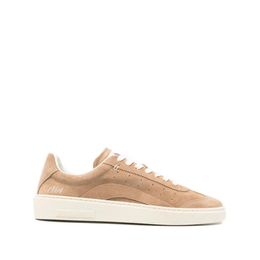 Dsquared2 Low-Top Sneaker - Low-Top Brown Calf Leather Sneakers - Gr. 44 (EU) - in Beige - f&uuml;r Damen