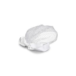 MAISON MICHEL Caps & M&uuml;tzen - Delicate White Hat With Mesh Veil And Satin Ribbon - Gr. ONE SIZE - in Wei&szlig; - f&uuml;r Damen