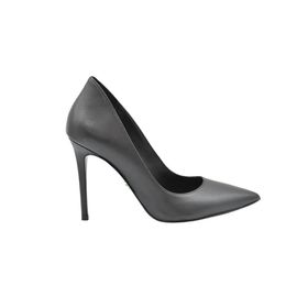 Michael Kors Hohe Schuhe - Black Leather Stiletto Pumps - Gr. 6 - in Grau - f&uuml;r Damen