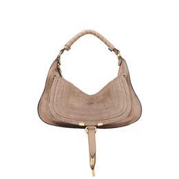 Chlo&eacute; Chlo&eacute; Hobo Bags - Beige Suede Calf Leather Handbag With Gold-Tone Ha - Gr. unisize - in Rosa - f&uuml;r Damen