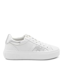 Hogan Low-Top Sneaker - White Leather Sneakers With Silver Accents - Gr. 37 (EU) - in Wei&szlig; - f&uuml;r Damen