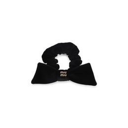 Miu Miu Haarschmuck - Plush Black Velvet Bow Scrunchie - Gr. unisize - in Schwarz - f&uuml;r Damen