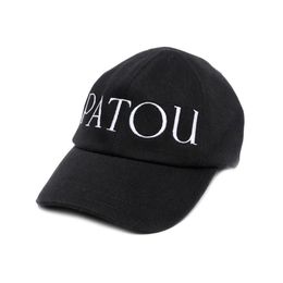Patou Caps & M&uuml;tzen - Black Six-Panel Cap With Embroidered Logo - Gr. M - in Schwarz - f&uuml;r Damen