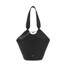 Khaite Shopper & Totes - Geometric Leather Shopper Bag With Gold Chain Deta - Gr. unisize - in Schwarz - f&uuml;r Damen