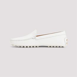 Tod's Moccasin-Style White Leather Loafers - Gr. 40 (EU) - in Wei&szlig;