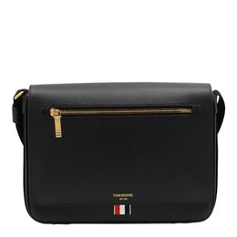 Thom Browne Hobo Bags - Black Leather Messenger Bag With Gold Hardware - Gr. unisize - in Schwarz - f&uuml;r Damen