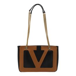 Valentino Garavani Hobo Bags - Rectangular Handbag With Oversized V-Shape Design - Gr. unisize - in Braun - f&uuml;r Damen