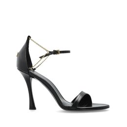 Givenchy Sandalen - High-Heeled Sandals With Chain-Link Detailing - Gr. 37,5 (EU) - in Schwarz - f&uuml;r Damen