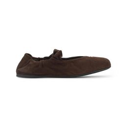 Miu Miu Dark Brown Suede Ballerina Flats - Gr. 37 (EU) - in Schwarz