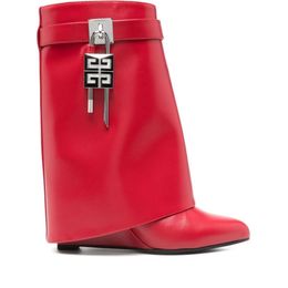 Givenchy Stiefel - Rose Red Leather Boots - Gr. 36 (EU) - in Rot - f&uuml;r Damen