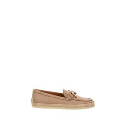 Tod's Leather And Raffia Loafer - Gr. 38,5 (EU) - in Rosa