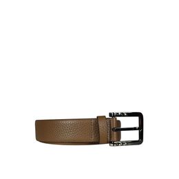 Valentino Garavani G&uuml;rtel - Textured Leather Belt With Polished Metal Buckle - Gr. 90 - in Braun - f&uuml;r Damen