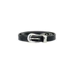 OUR LEGACY G&uuml;rtel - Textured Black Leather Belt With Silver Accents - Gr. 90 - in Schwarz - f&uuml;r Damen