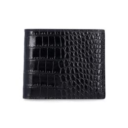 Tom Ford Portemonnaies - Black Croc-Effect Leather Bi-Fold Wallet - Gr. unisize - in Schwarz - f&uuml;r Damen