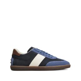 Tod's Tod's Low-Top Sneaker - Low-Top Sneakers With Blue Suede Stripe And Contra - Gr. 6 - in Schwarz - f&uuml;r Damen