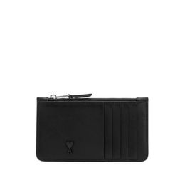 AMI Paris Portemonnaies - Smooth Black Leather Wallet - Gr. unisize - in Schwarz - f&uuml;r Damen