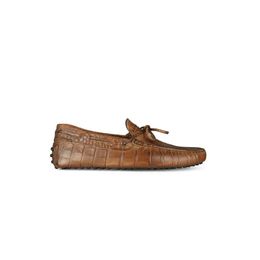 Tod's Tod's Loafer - Crocodile-Effect Brown Leather Loafers - Gr. 41 (EU) - in Braun - f&uuml;r Damen