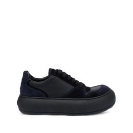 Moschino Low-Top Sneaker - Textured Silk And Nylon Low-Top Sneakers - Gr. 43 (EU) - in Schwarz - f&uuml;r Damen