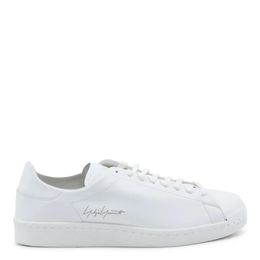 Y-3 Low-Top Sneaker - White Leather Low-Top Sneakers - Gr. 9_5 - in Wei&szlig; - f&uuml;r Damen