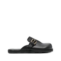 Moschino Loafer - Smooth-Upper Black Sandals - Gr. 41 (EU) - in Schwarz - f&uuml;r Damen