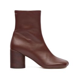 MM6 Maison Margiela Stiefel - Brown Ankle Boots With Square Toe - Gr. 38,5 (EU) - in Schwarz - f&uuml;r Damen