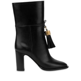 Moschino Stiefel - Ankle-Length Black Calf Leather Boots - Gr. 37 (EU) - in Schwarz - f&uuml;r Damen
