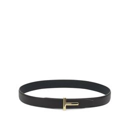 Tom Ford G&uuml;rtel - "T Icon" Reversible Belt - Gr. 95 - in Schwarz - f&uuml;r Damen