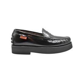Tod's Polished Black Leather Loafers With Brushed Finish - Gr. 39 (EU) - in Grau