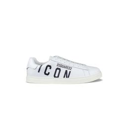 Dsquared2 Low-Top Sneaker - White Leather Sneakers With Iconic Logo Detail - Gr. 45 (EU) - in Wei&szlig; - f&uuml;r Damen