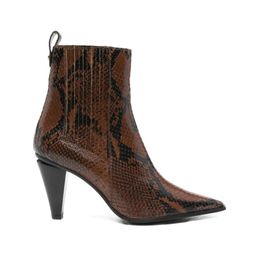 Roberto Festa Stiefel - Textured Snakeskin Ankle Boots - Gr. 37,5 (EU) - in Schwarz - f&uuml;r Damen