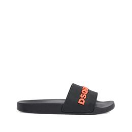 Dsquared2 Loafer - Open Toe Slip-On Sandals With Raised Logo Letterin - Gr. 43 (EU) - in Schwarz - f&uuml;r Damen