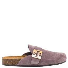 Tory Burch Sandalen - Suede Slip-On Mules With Logo Detail - Gr. 7 - in Rosa - f&uuml;r Damen