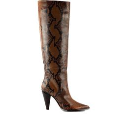 Roberto Festa Stiefel - Textured Snakeskin Tall Boots - Gr. 37 (EU) - in Schwarz - f&uuml;r Damen