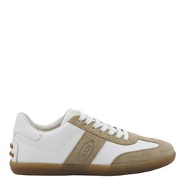 Tod's Tod's Low-Top Sneaker - White Leather And Beige Suede Sneakers - Gr. 36,5 (EU) - in Wei&szlig; - f&uuml;r Damen