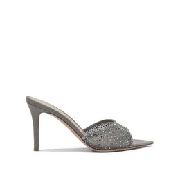 Gianvito Rossi Slipper & Pantoletten - "Rania Mule 85 Mm" Mules - Gr. 38 (EU) - in Grau - f&uuml;r Damen
