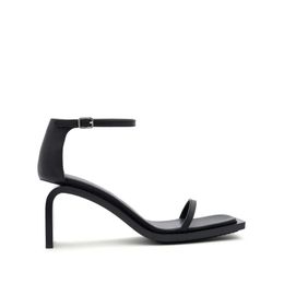 Courr&egrave;ges Courr&egrave;ges Sandalen - Black Calf Leather Square Open Toe Sandals - Gr. 39 (EU) - in Schwarz - f&uuml;r Damen