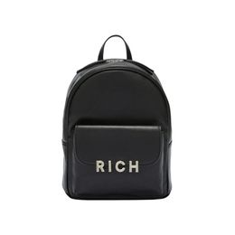 John Richmond Rucks&auml;cke - Compact Black Synthetic Leather Backpack - Gr. unisize - in Schwarz - f&uuml;r Damen