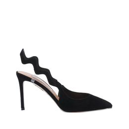 Aquazzura Hohe Schuhe - Slingback Pumps With Wavy Cut-Out Detail - Gr. 37,5 (EU) - in Schwarz - f&uuml;r Damen
