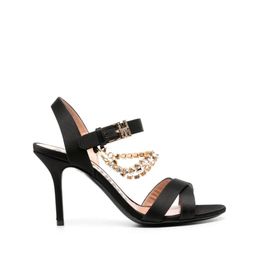 Moschino Sandalen - Rhinestone-Embellished High-Heeled Sandals With Cr - Gr. 37,5 (EU) - in Schwarz - f&uuml;r Damen