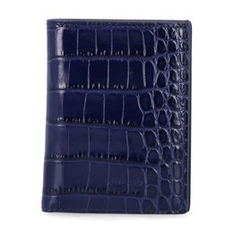 Tom Ford Portemonnaies - Blue Croc-Embossed Leather Cardholder - Gr. unisize - in Schwarz - f&uuml;r Damen