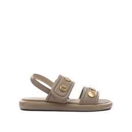 Pinko Sandalen - Beige Leather Sandals - Gr. 37 (EU) - in Braun - f&uuml;r Damen