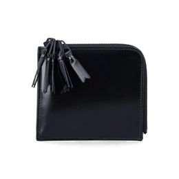 Comme des Gar&ccedil;ons Comme des Garcons Portemonnaies - Black Leather Zip Wallet With Multi-Tassel Closure - Gr. unisize - in Schwarz - f&uuml;r Damen
