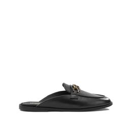 Pinko Slip-On Loafers With Decorative Metallic Chain - Gr. 37 (EU) - in Schwarz