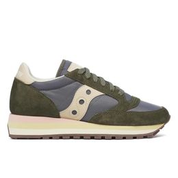 Saucony Low-Top Sneaker - Olive Green Suede And Fabric Sneakers - Gr. 10 - in Grau - f&uuml;r Damen
